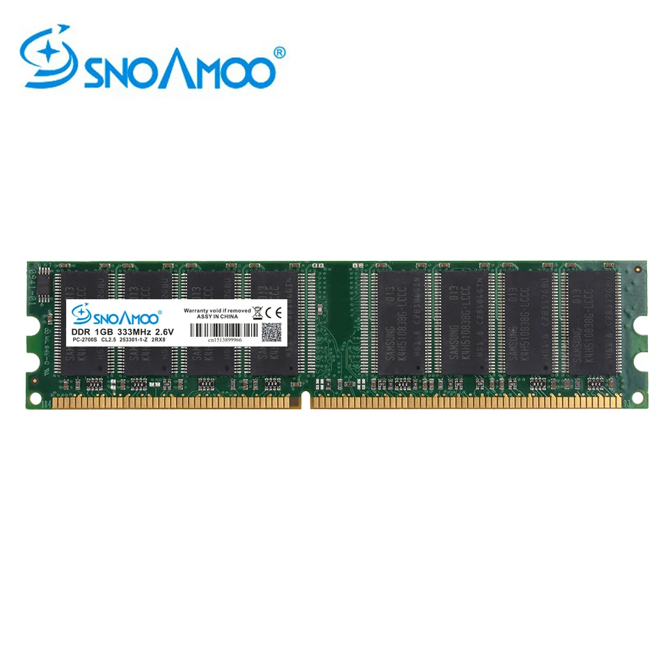 SNOAMOO DDR1 DDR 1GB PC2700/3200 DDR 333MHz/400MHz 184Pin Memória PC Desktop CL2.5 DIMM RAM 1G ...