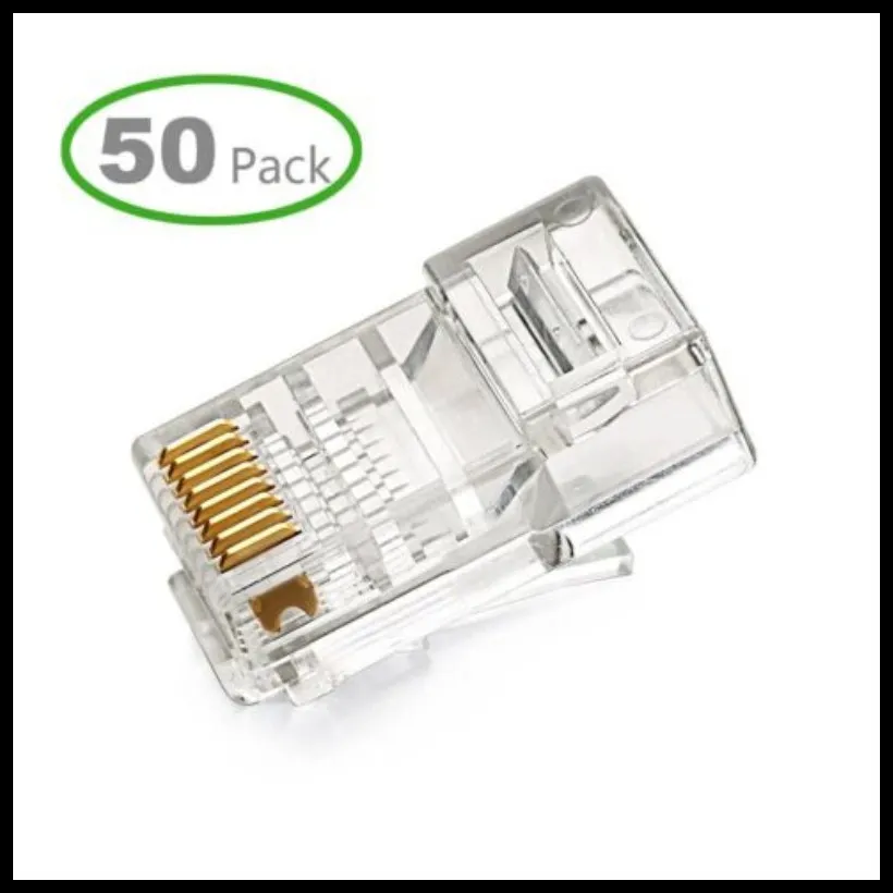 50 x RJ45 Connector Modular Plug Crimp 8P8C CAT5e CAT5 LAN Network ...
