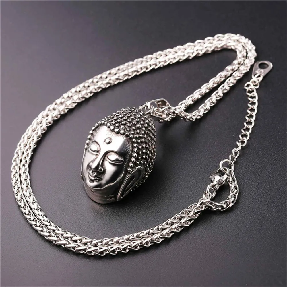 Collar-de-Buda-de-color-dorado-para-hombres-joyer-a-con-cadena-de-acero ...