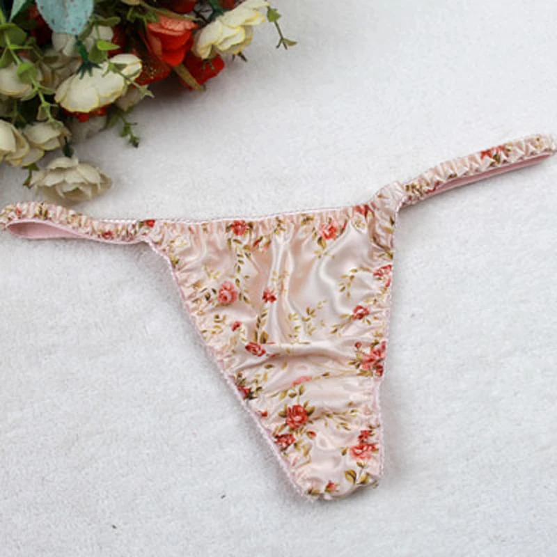 Pure Silk Mulberry Silk Womens Thong Size Fits All Low Waist Sexy In