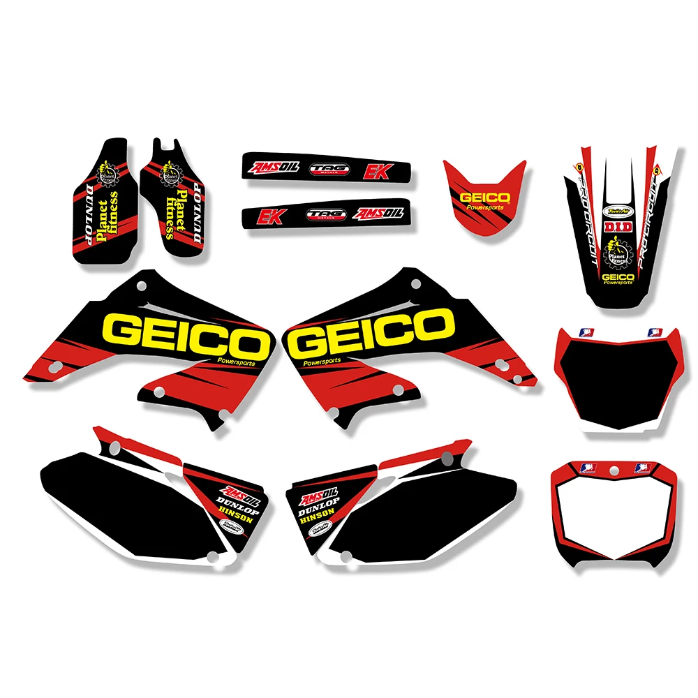 Motorcycle TEAM GRAPHICS & BACKGROUNDS DECALS STICKERS Kits for HONDA ...