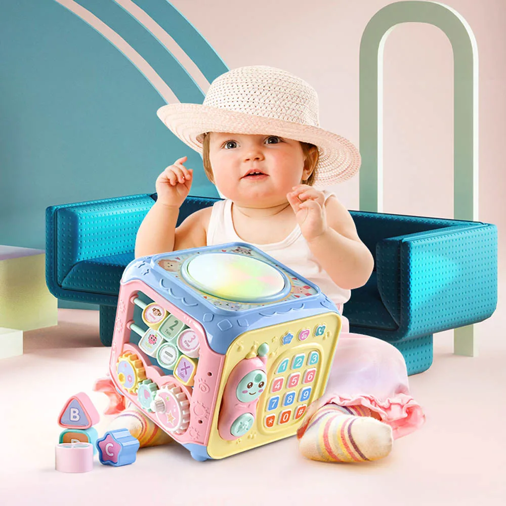Infant baby multi function music box electronic gear geometry blocks ...