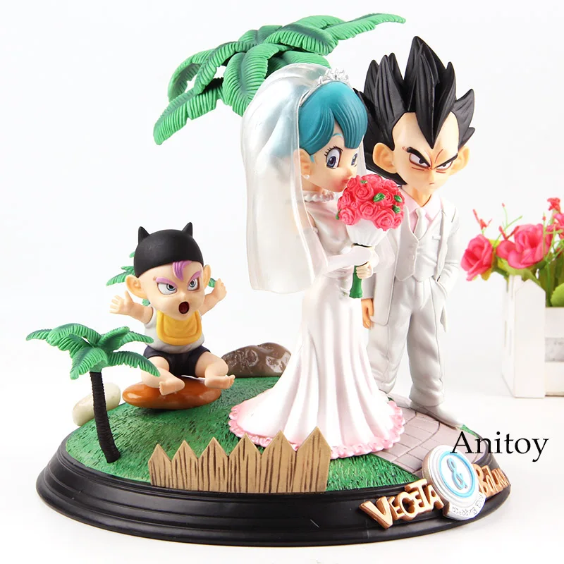 Anime Dragon Ball Figure Vegeta & Bulma Wedding Day with Trunks Baby ...