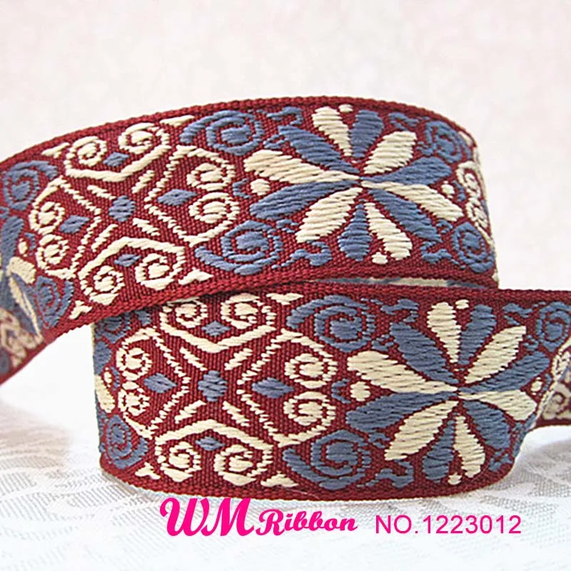 Q-N-ribbon-1inch-25mm-floral-jacquard-ribbon-DIY-Handmade-Craft-Wedding ...