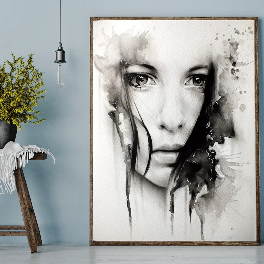 Portrait Black And White Painting