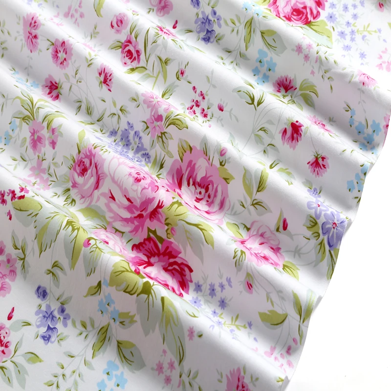 Pretty 50x160cm New Beautiful Big Pink Flower Cotton Fabric For Diy ...