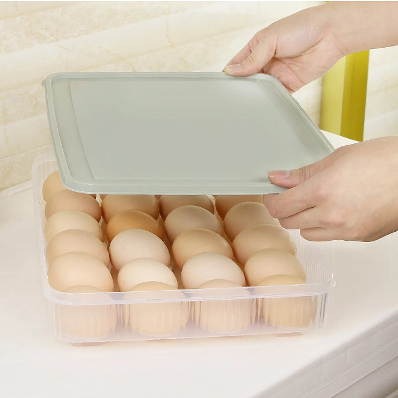 1pc Plastic Egg Carton 24 Grid Eggs Holder Kitchen Dust Proof Food 1pc-plastic-egg-carton-24-grid-eggs-holder-kitchen-dust-proof-food