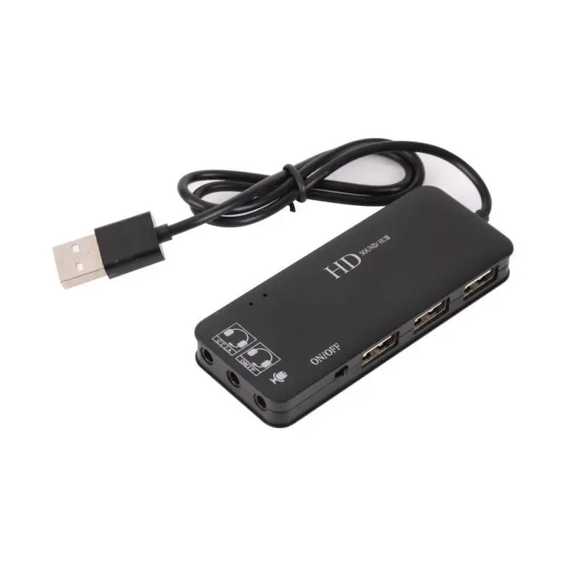 Jack 3,5mm USB HUB + Enternal Stereo Soundkarte Adapter mit 3 USB 2.0 ...
