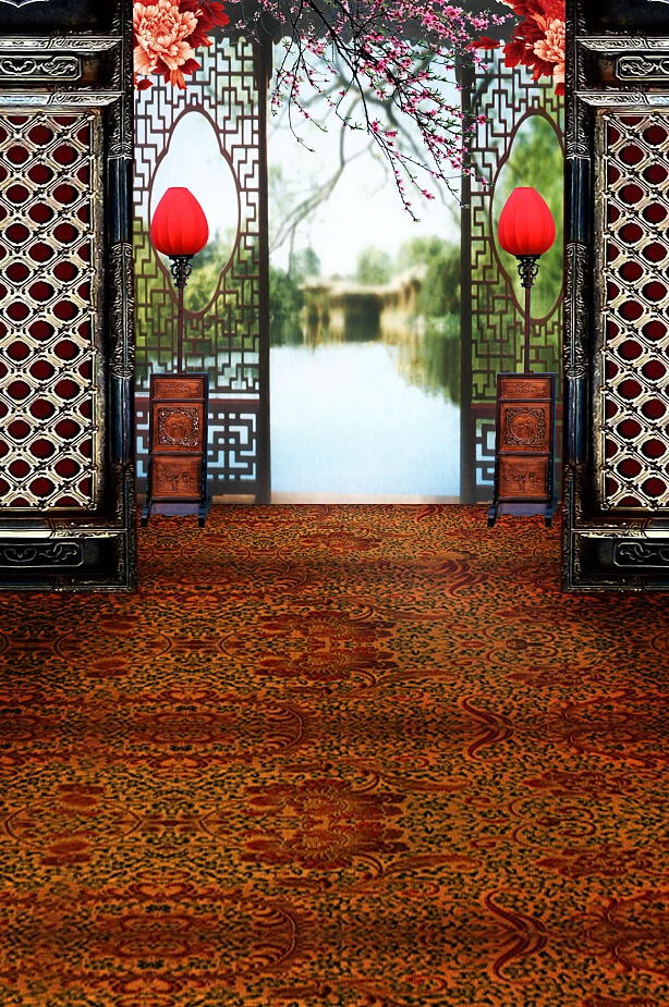 Professional 150cm x200cm Chinese style backdrop vintage flower ...