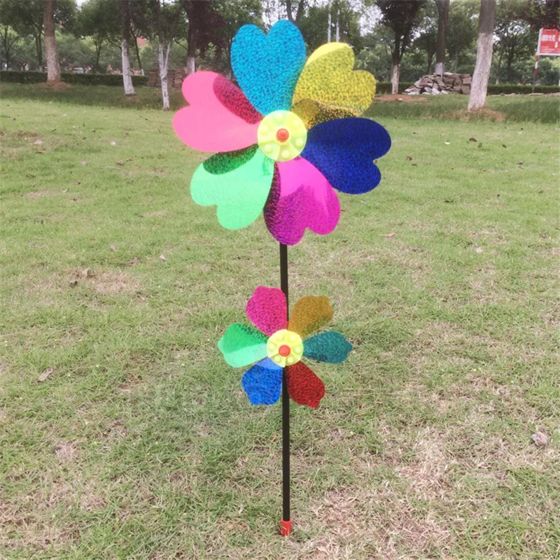 1pcs 21cm up and down small and big colorful laser flower asemble ...