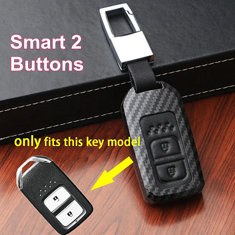 Car Key Covers 2/3/4 Buttons Carbon Fiber Color Abs Smart Remote Key ...