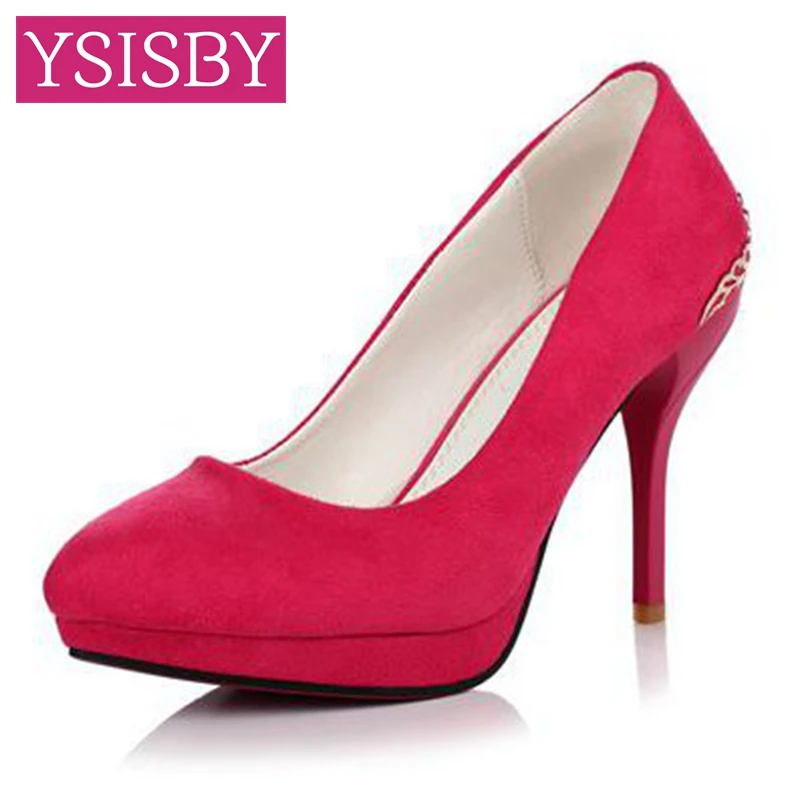 Flock Glitter Red bottom Platform High thin heel Lady pumps Shoes woman ...