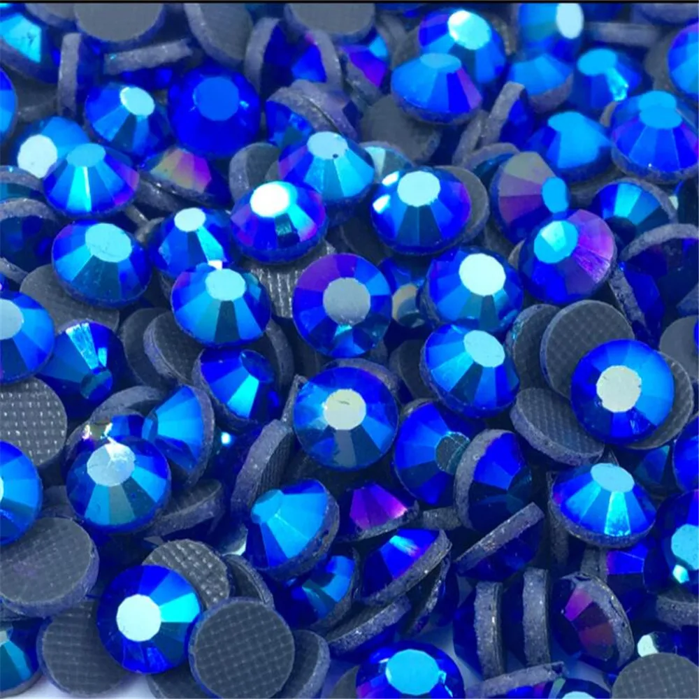 Ss6 Ss10 Ss16 Ss20 Ss30 Bling Blue Ab Color Dmc Crystal Rhinestones Diy