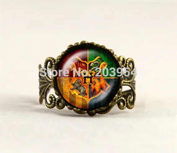 Adjustable Ring wholesale 1pcs/lot Hogwarts ring Hogwarts crest vintage ...