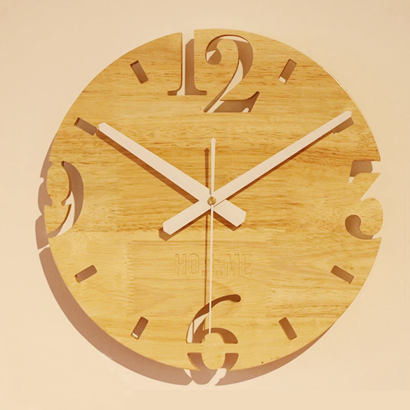 12 inches White Oak Soundless Wall Clock Home Decoration Clock|clock ...