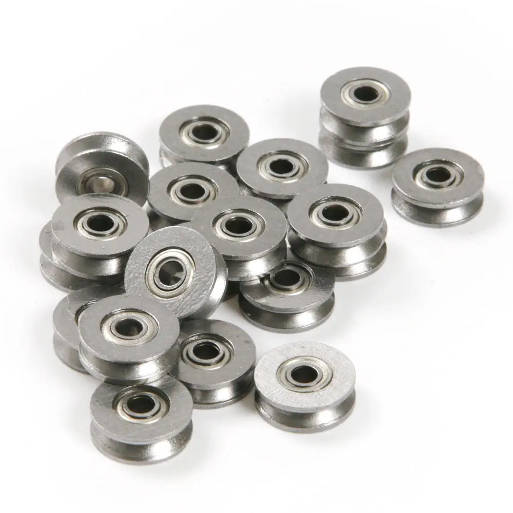 10pcs Metal Sealed Guide Wire Line Track Deep V Groove Pulley Rail Ball ...
