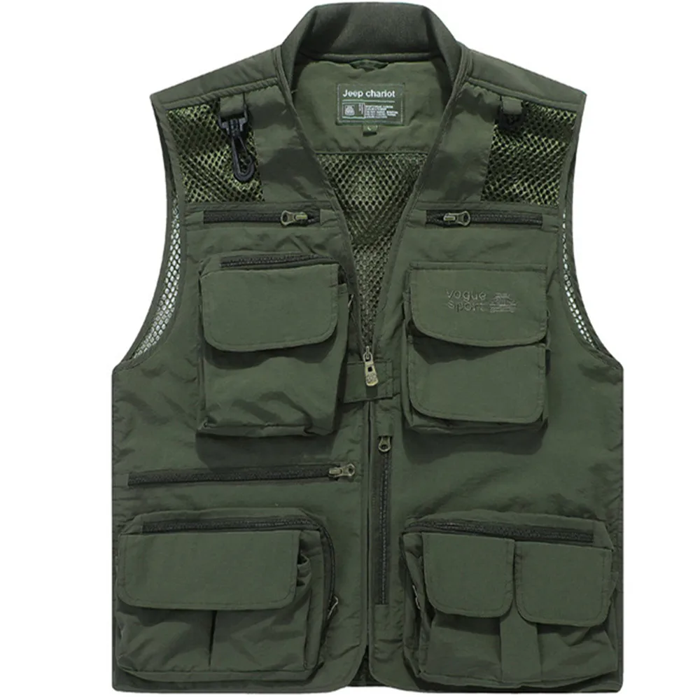 2017 Mens Clothing Summer Mesh Casual Men Vest With Many Pockets Regular Plus Large Size 8xl