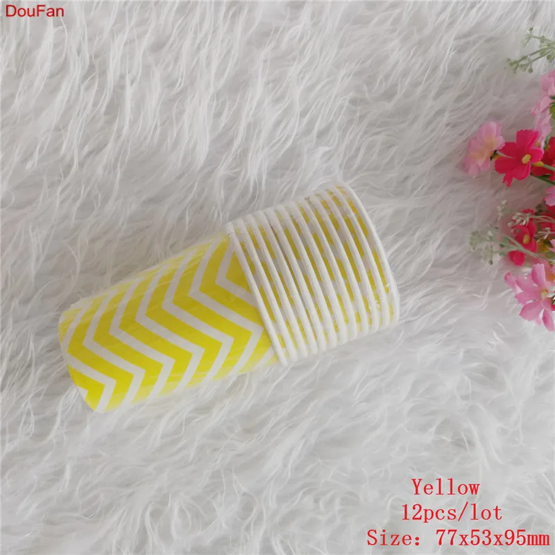 DouFan 12 шт. Радужный цвет волна одноразовая посуда бумажные тарелки ...