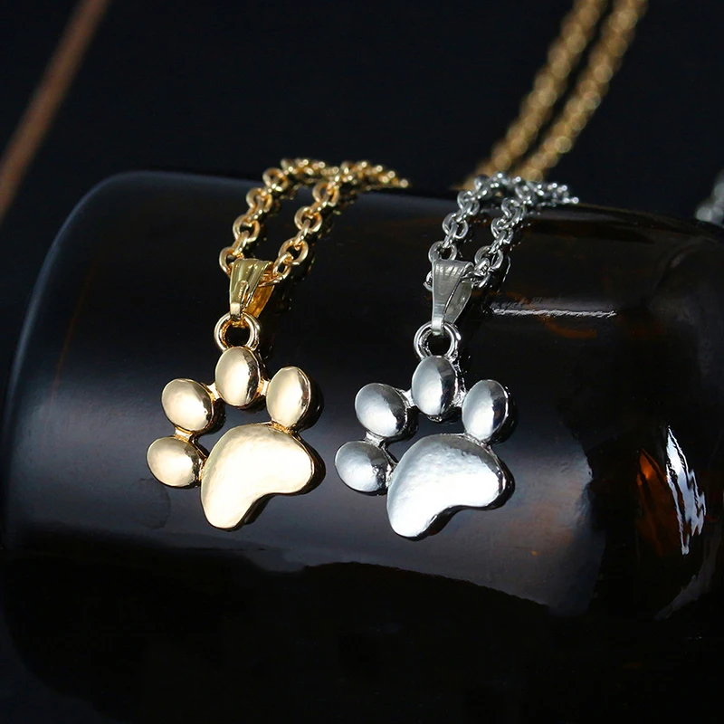 Trendy Cute Pets Dog Paw Chain Pendant Necklace Delicate Animal Paw ...