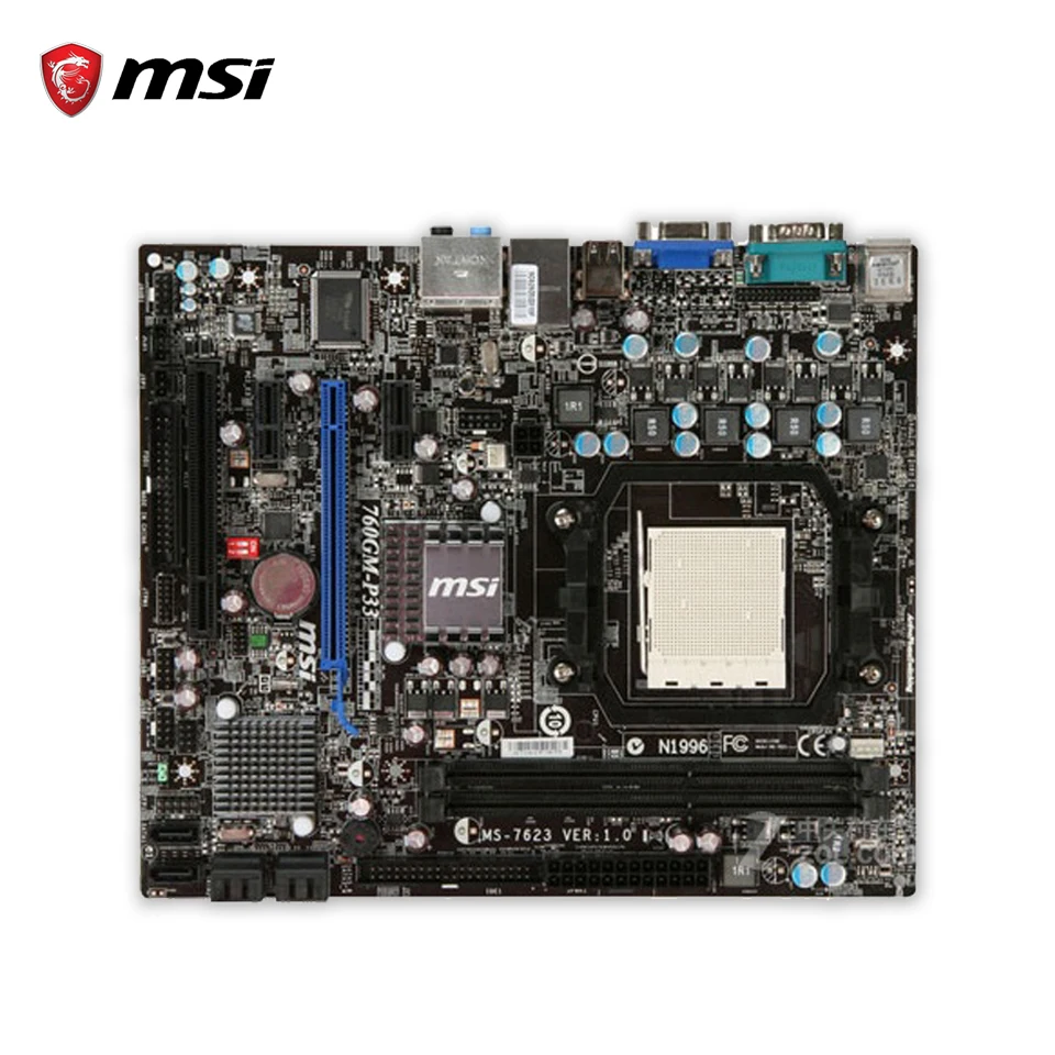 Original MSI 760GM P33 Desktop Motherboard 760G Socket AM3+ DDR3 8G ...