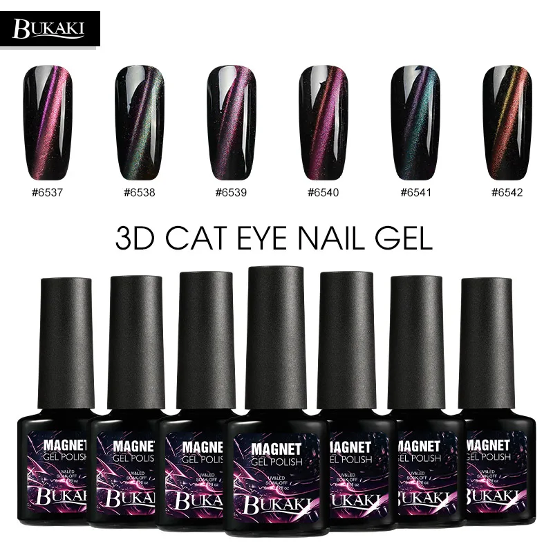 Bukaki 8 ml 별이 빛나는 하늘 고양이 눈 매니큐어 3d 카멜레온 diy 자기 반짝이 네일 아트 아크릴 하이브리드 바니시 ...