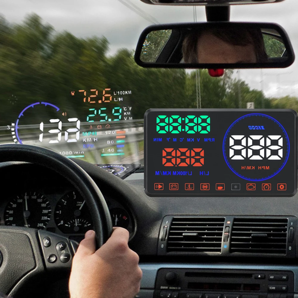 5.5'' M9 HUD Car HUD Auto Head Up Display LCD Digital Windscreen ...