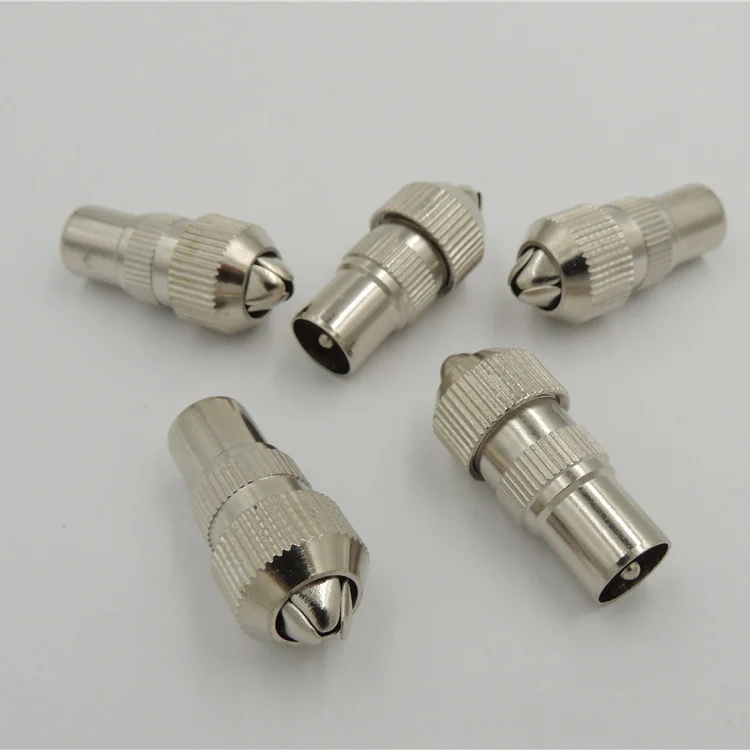 100pcs Silver Tone METAL 9.5mm MALE Plug TV AERIAL CONNECTOR PLUG ...