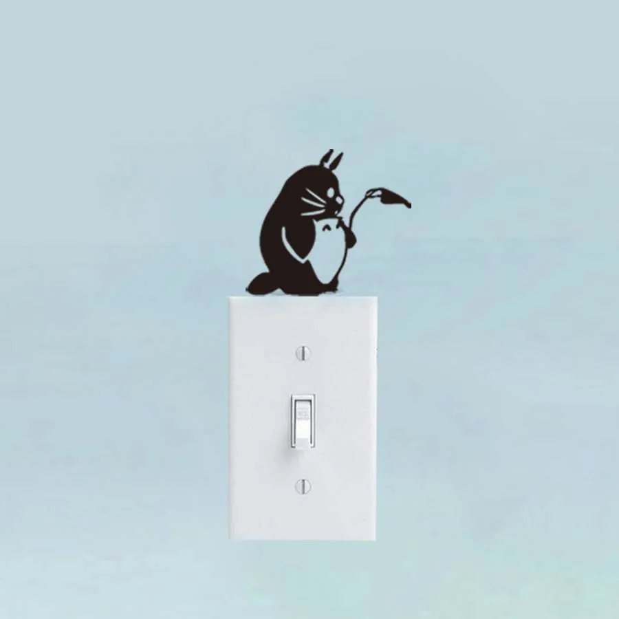 1 set 4 Totoro light switch sticker Leaf Raindrop Art funny Switch ...