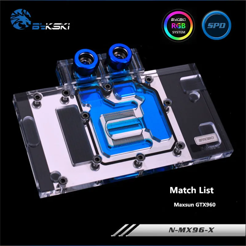 Bykski cobertura completa GPU bloque de agua para Maxsun GTX960 tarjeta gráfica N MX96 X ...