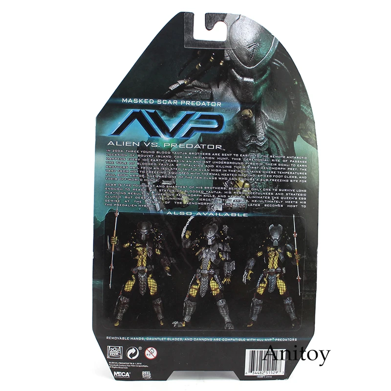 NECA Alien vs. Predator Masked Scar Predator and Scar Predator PVC ...