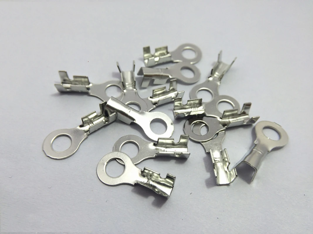 100Pcs Round Terminal Block 4.2 Lug Tab Wiring Terminal O type Open ...