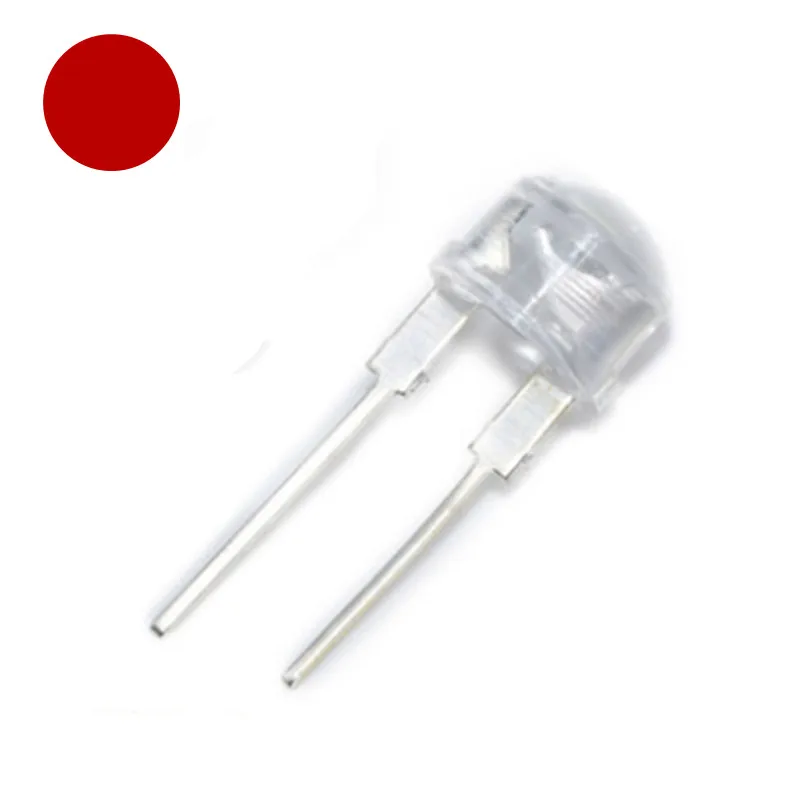 1000pcs/lot 8mm Red Straw Hat Light Led Emitting Diode Ultra Bright ...