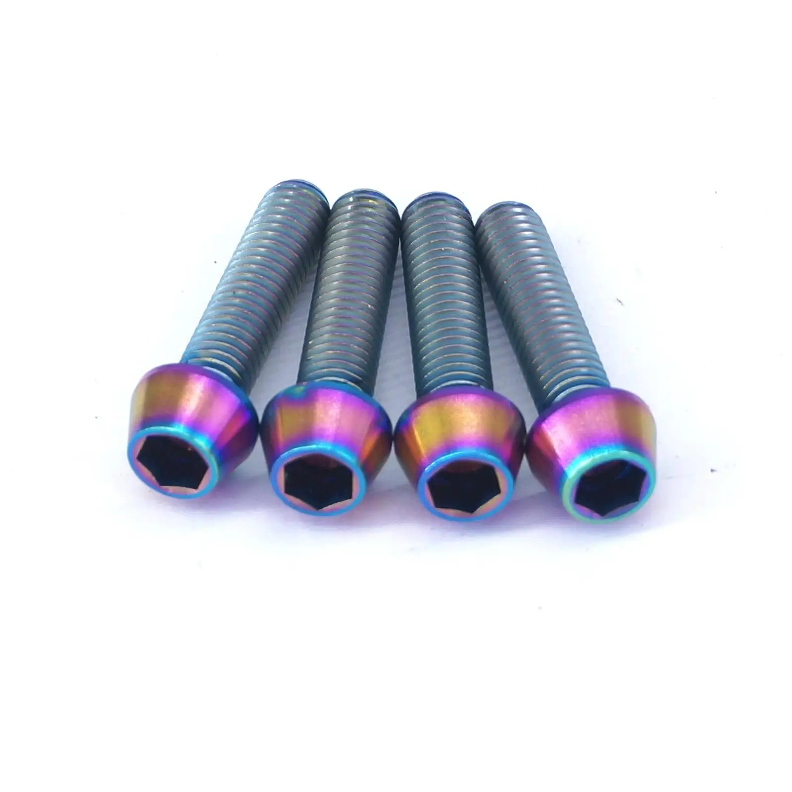 4-PCS-M6x25mm-Rainbow-GR5-Titanium-Cone-Head-Screw-Bolts-For-Biketrial ...