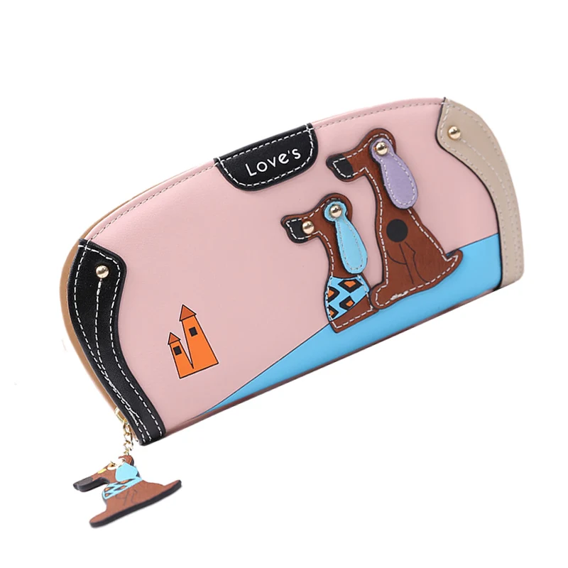 New Arrive Fashion Cute Puppy Zipper Long Wallet Cartoon Dog 6 Colors ...