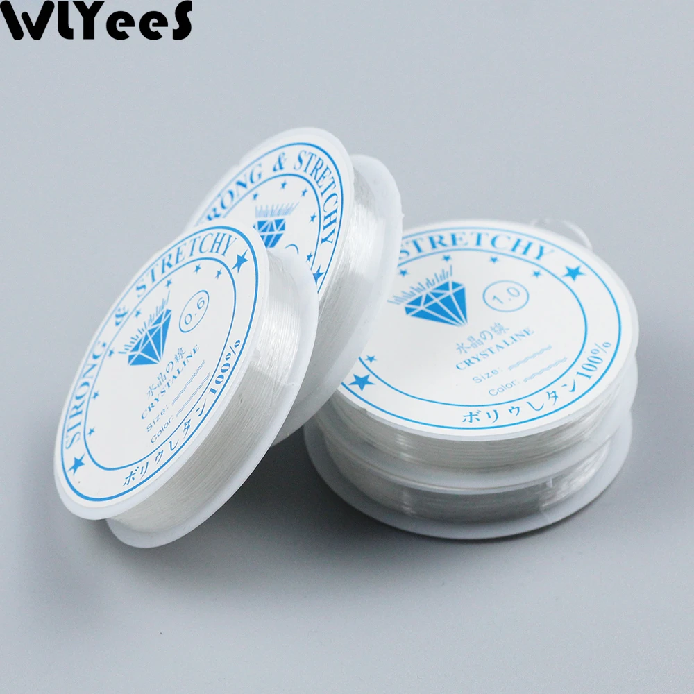 WLYeeS 0.4 1.2mm Transparent Stretch Elastic Crystal Line Beading Rope ...