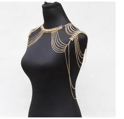 Colares boêmios punk com colar e pingentes, colares longos de ombro ...