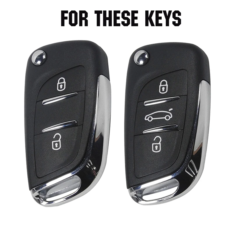 3 Button Silicone Key Fob Cover Case For For Peugeot 207 307 308 607 ...