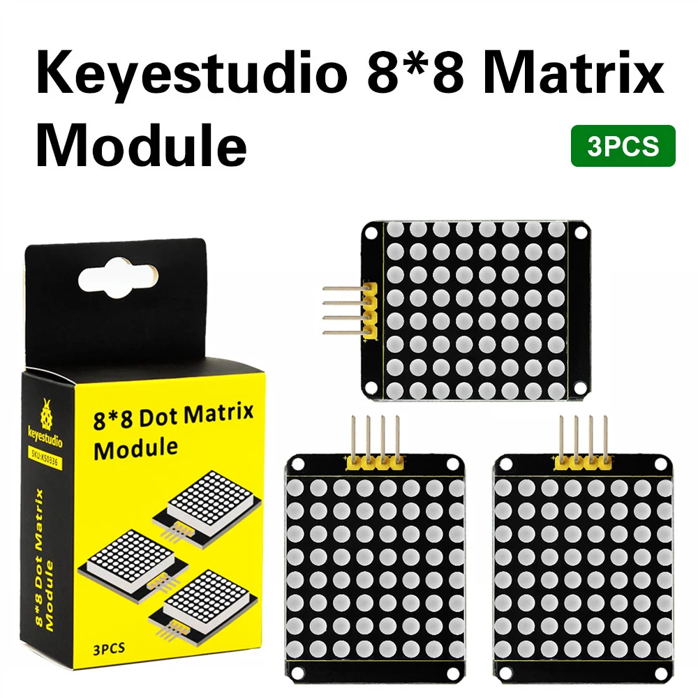 Keyestudio-cor Vermelha Comum Cátodo Led Dot Matrix Module I2c 8x8 Ht16k33 Arduino Uno R3 Pcs