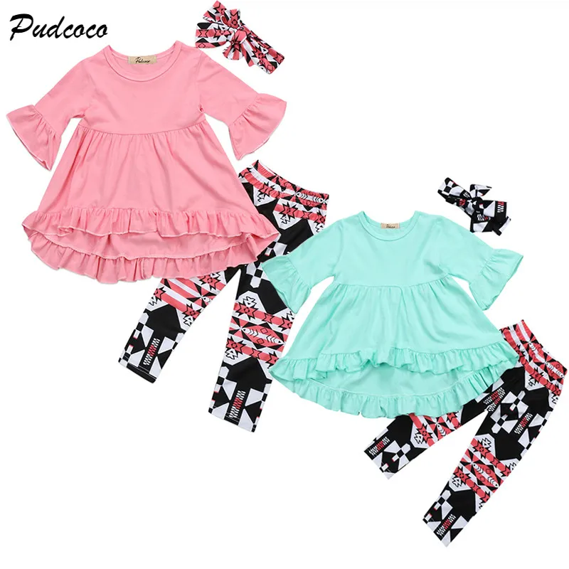 Pudcoco Princess Kids Girl Clothing Set Ruffles Tutu Mini Dress Tops ...