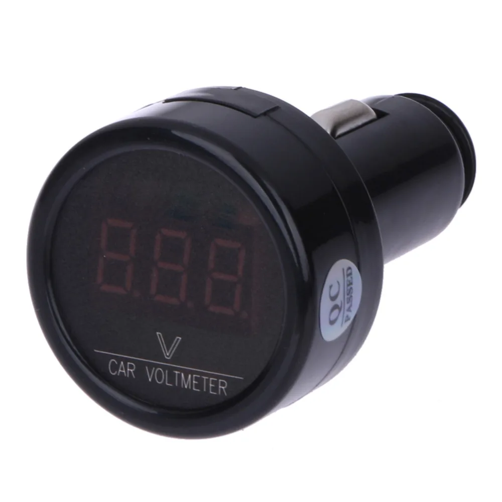 12V/24V Auto Voltmetro Digitale LED Rosso Tester di Tensione Calibro di ...