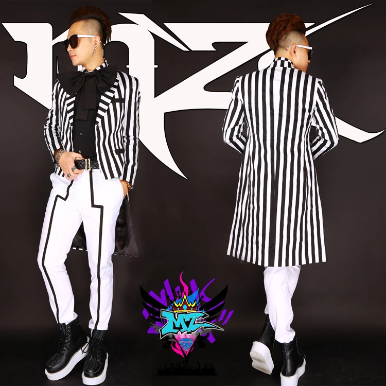 S XXXL New 2018 new nightclub male singer DJ stage tuxedo suit GD black ...