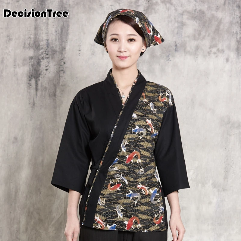 2019 sushi chef uniform women japanese restaurant uniforms hotel ...
