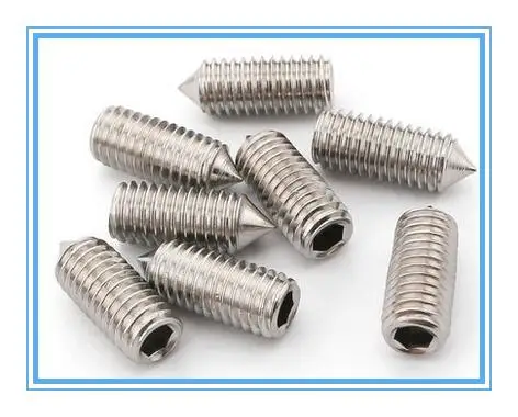 100pcs M5*5 5MM*5 M5X5 Hexagon socket set screw with cone point DIN914 stainless steel 304 18 8 ...