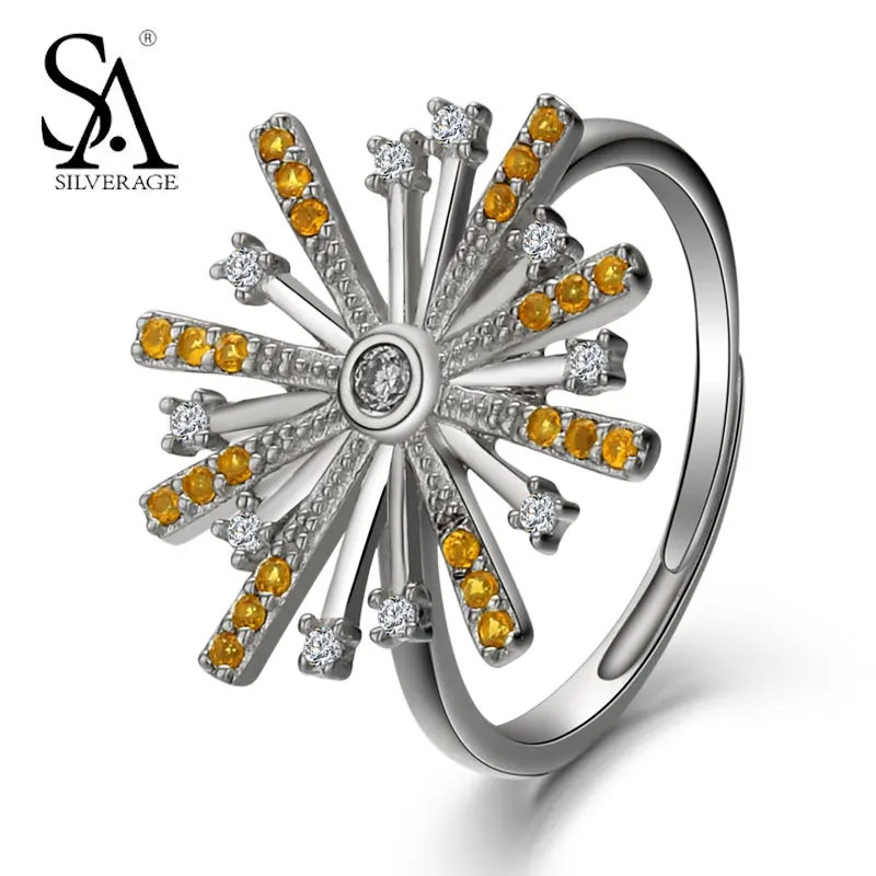 SA SILVERAGE 925 Sterling Silver Women Rings Girl Pure Silver Female ...