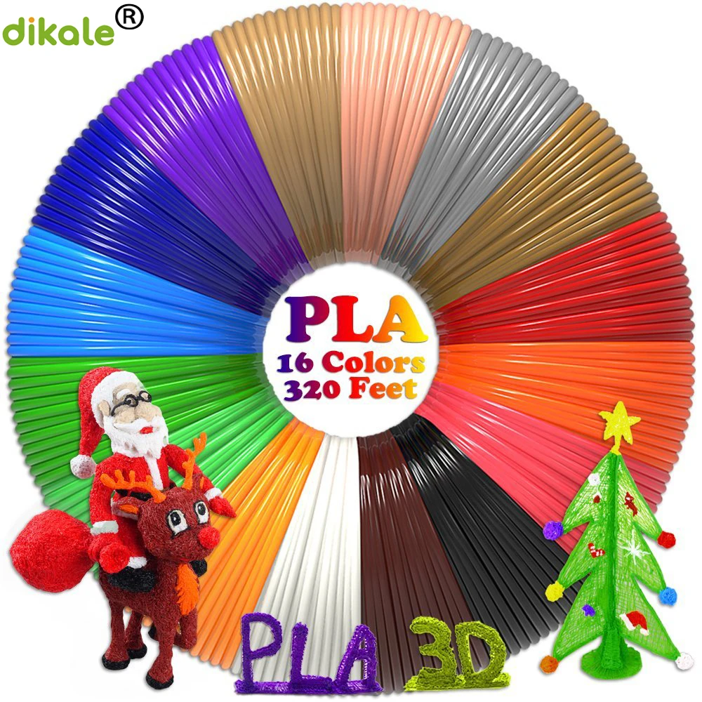 Dikale 16 색/세트 3D 프린팅 펜 필라멘트 PLA 1.75mm 플라스틱 모델링 입체, 3D 드로잉 프린터 펜용 ...