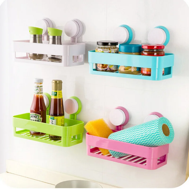 YONTREE 1 Piece Bathroom Organizer Storage Rack Powerful Vacuum Sucker ...