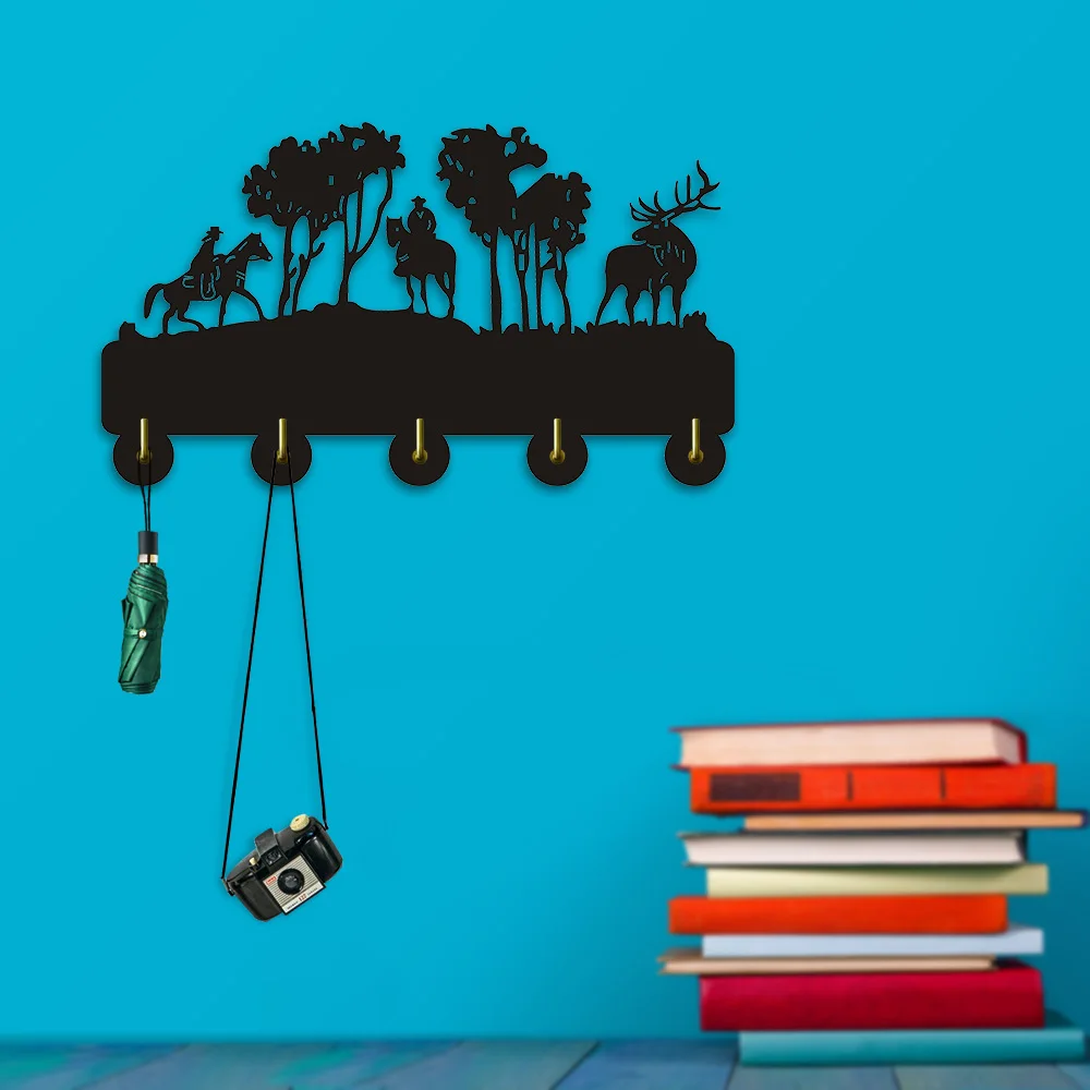 1Piece Forest Wildlife Deer Key Hanger Key Hooks Rack Modern Wall Hooks ...