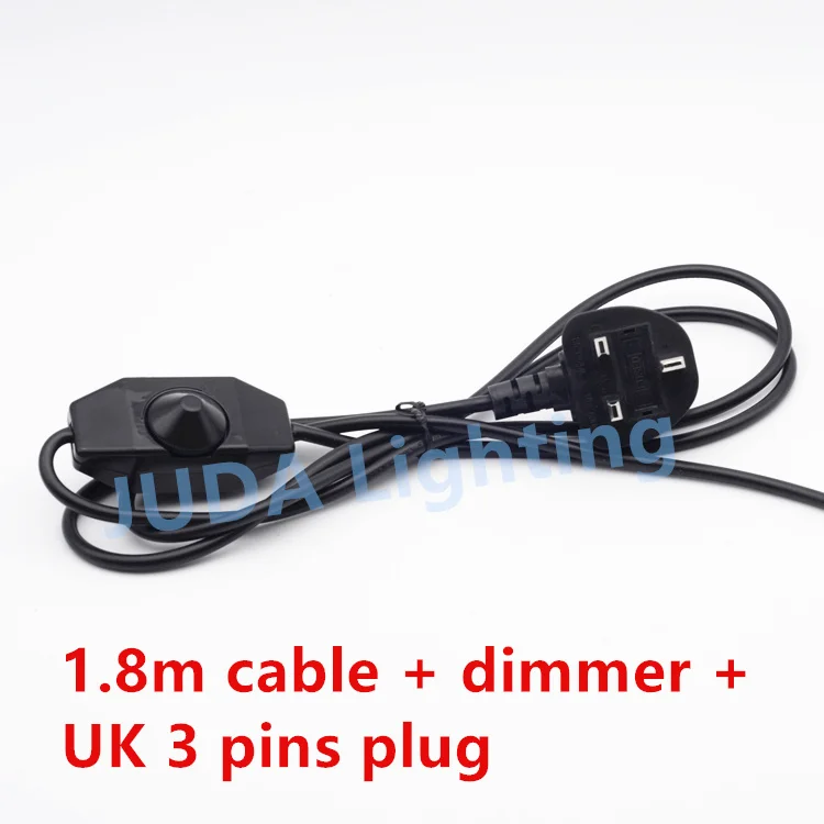 British Standard Uk Cable Wire With Dimmer Switch 3 Pins Plug Cable ...