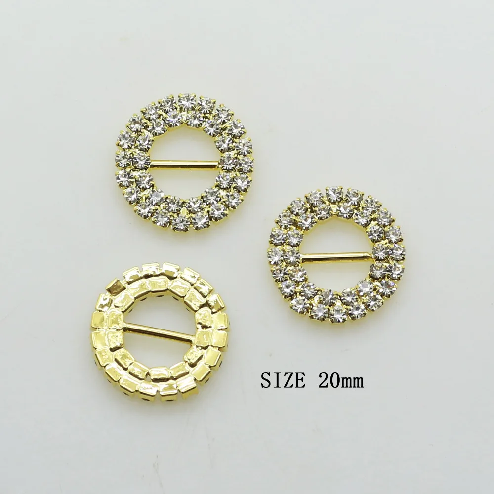 ZMASEY-New-Round-Metal-Buckles-20mm-10Pcs-Lot-Crystal-Decor-Wedding-fit ...