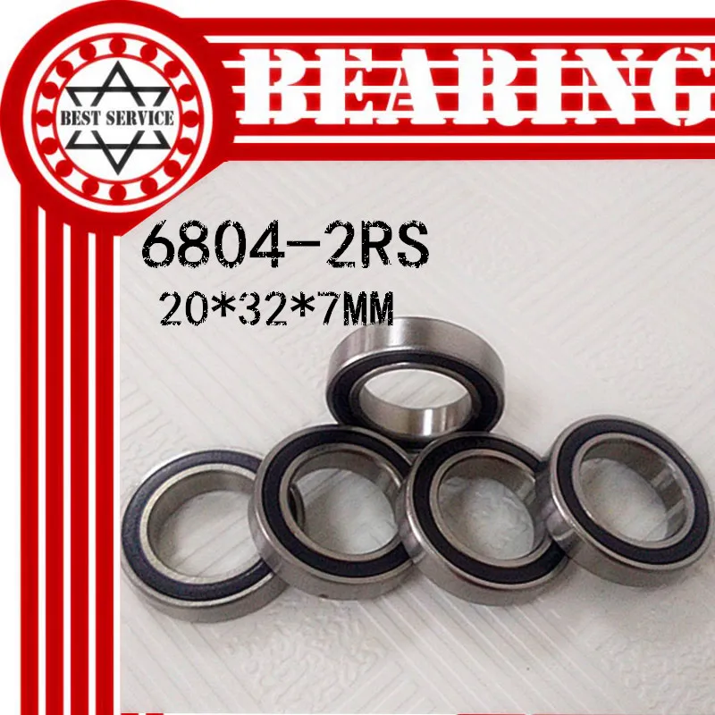 6804 2RS ABEC 1 (10PCS) 20x32x7 Metric Thin Section Bearings 61804RS ...